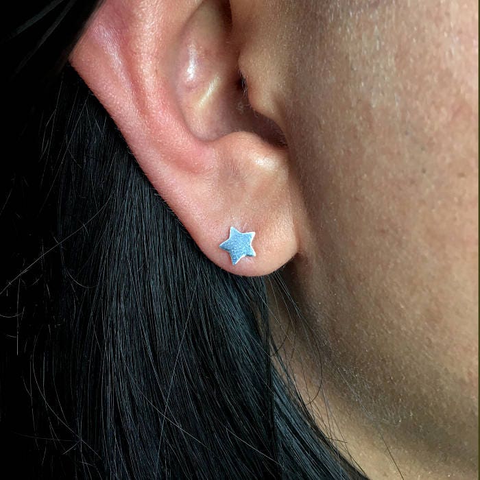 Tiny Star Stud Earrings 925 Sterling Silver star stud | Etsy