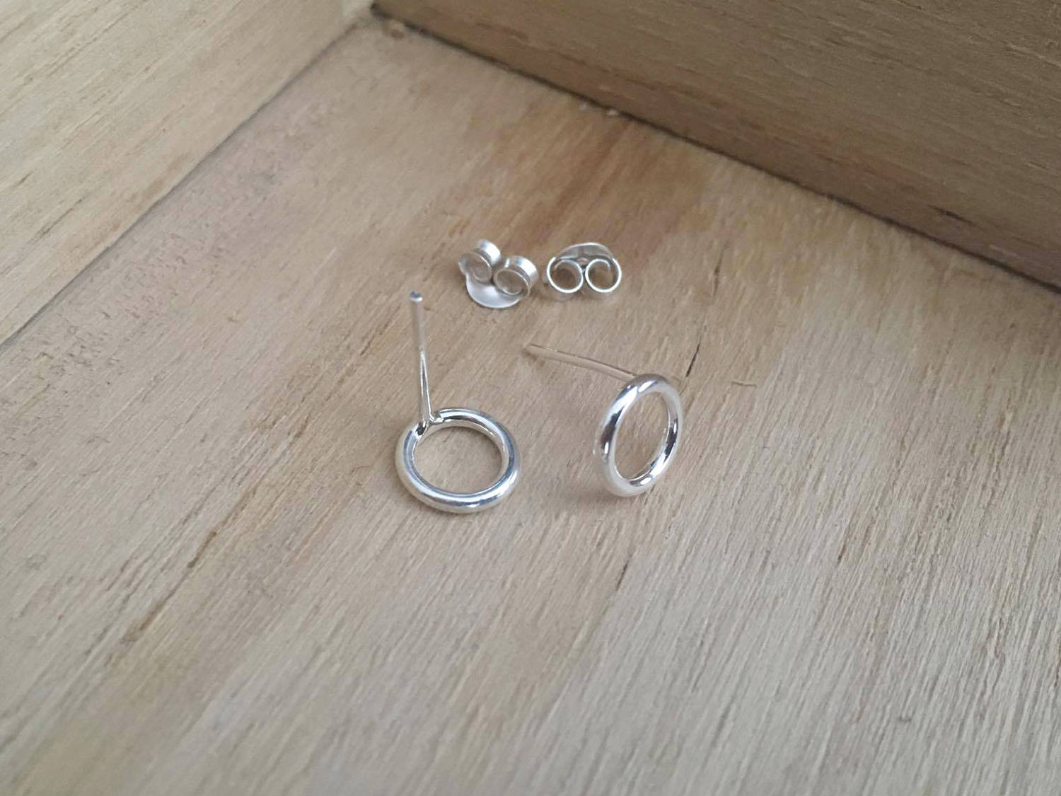7mm Open Circle Sterling Silver Stud Earrings Minimal | Etsy