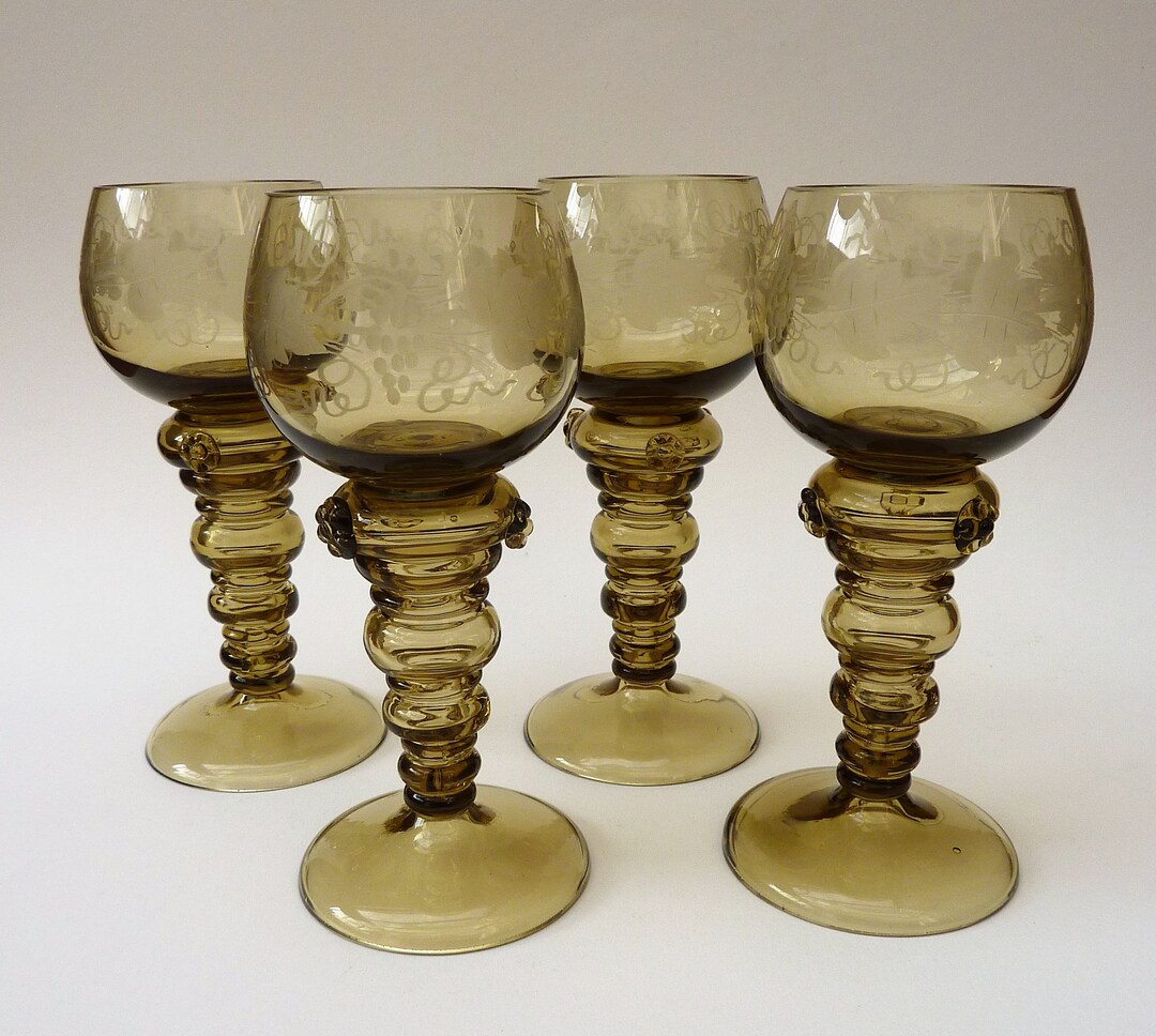 Crystal Rummer Glasses With Tiered Baluster Stem - Etsy