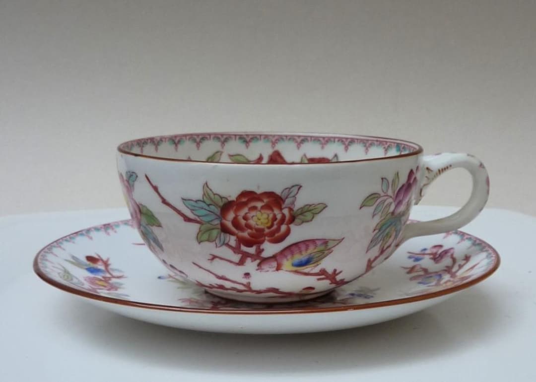 Sarreguemines Minton Pattern 252 Tea Cup With Saucer 19th Century - Etsy