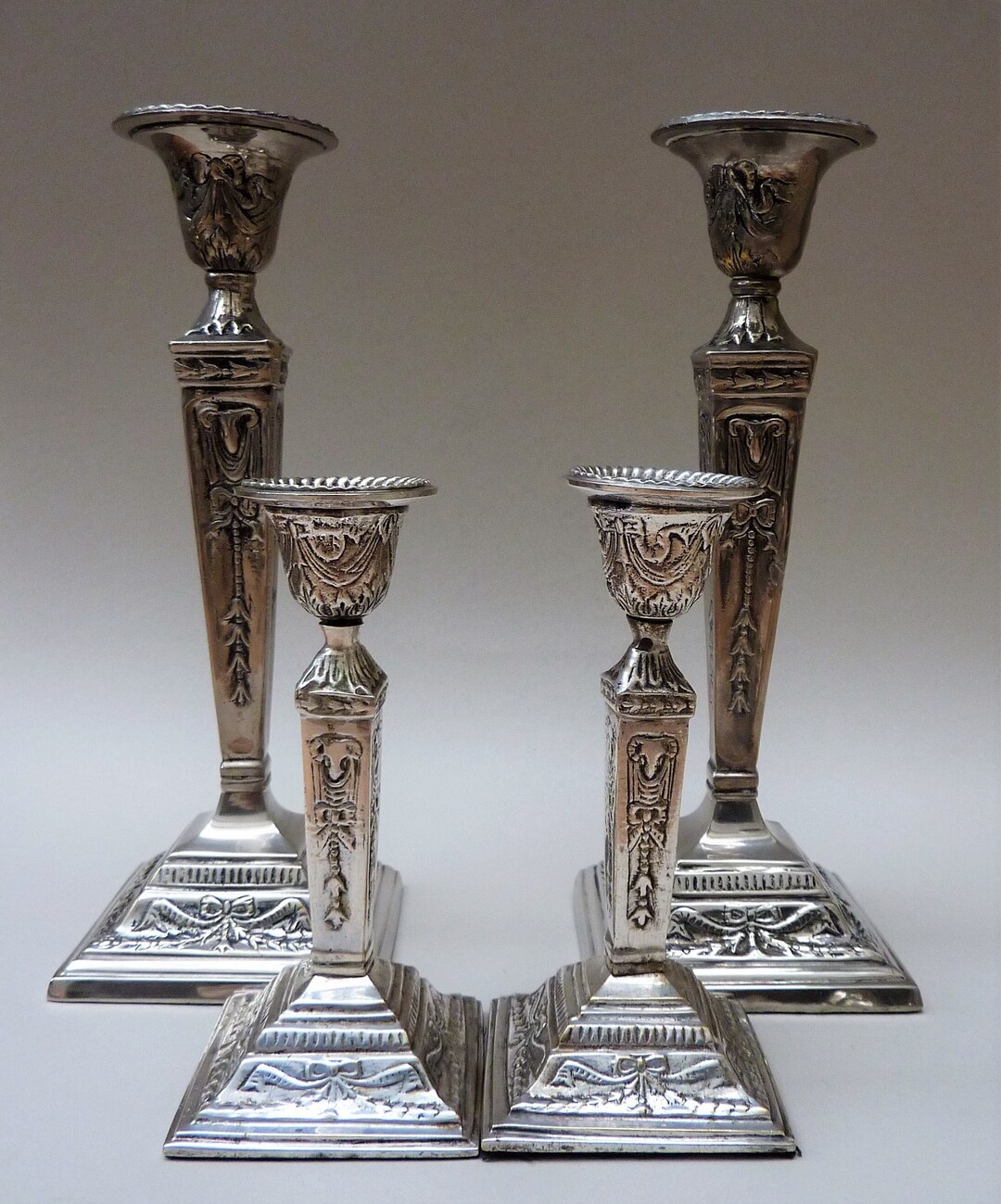 Victorian Silver Plated Candlesticks Neo Classical Style - Etsy