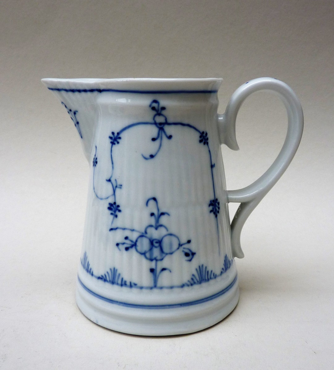 Rauenstein Greiner Blue Fluted Strawflower Porcelain Jug 19th Century ...