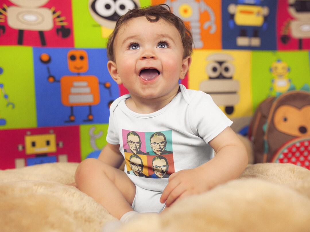 RBG Pop Art Baby Bodysuit: the Notorious RBG, Colorful Print - Etsy