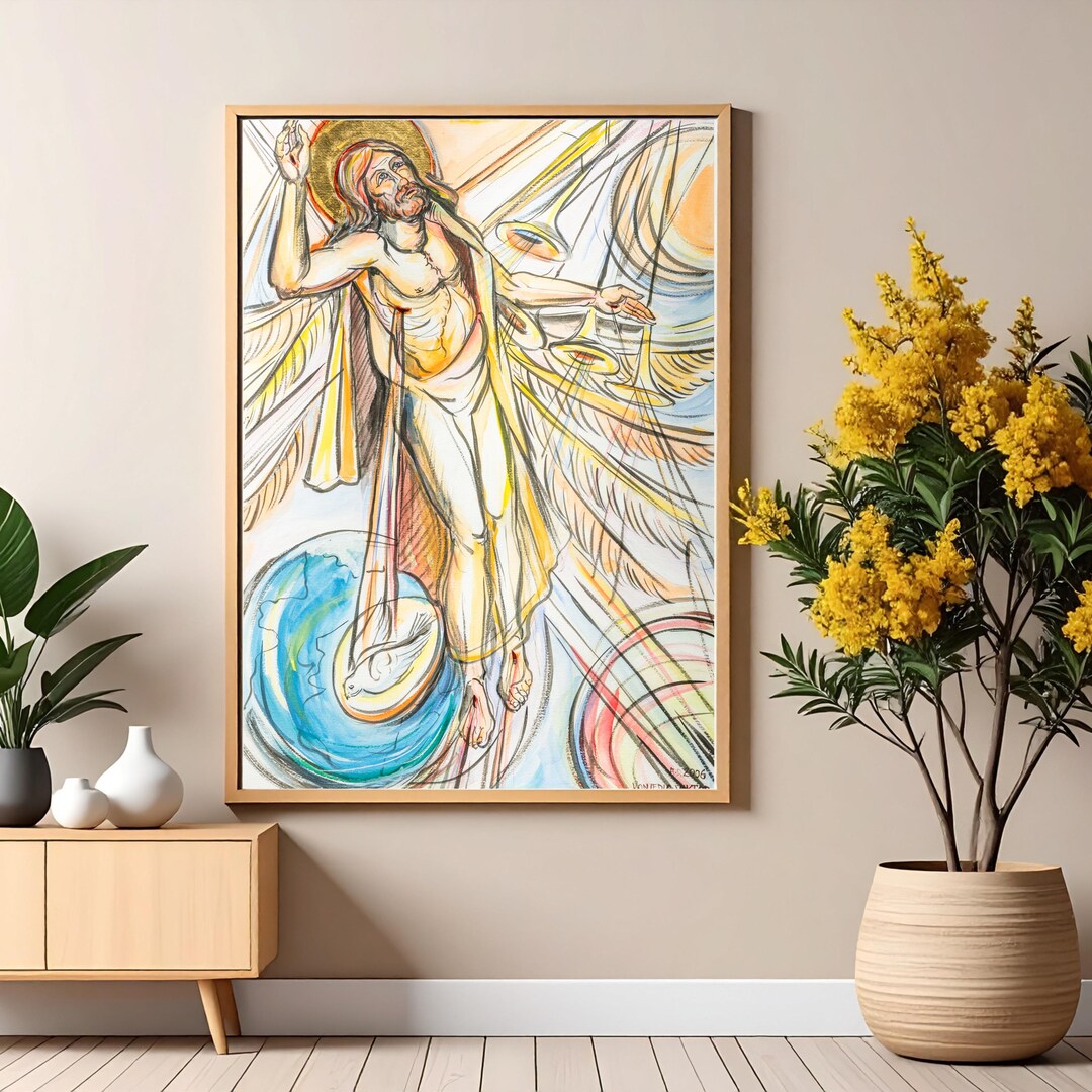 Resurrection Watercolor Art Print: Christian Wall Art Home Decor Easter ...