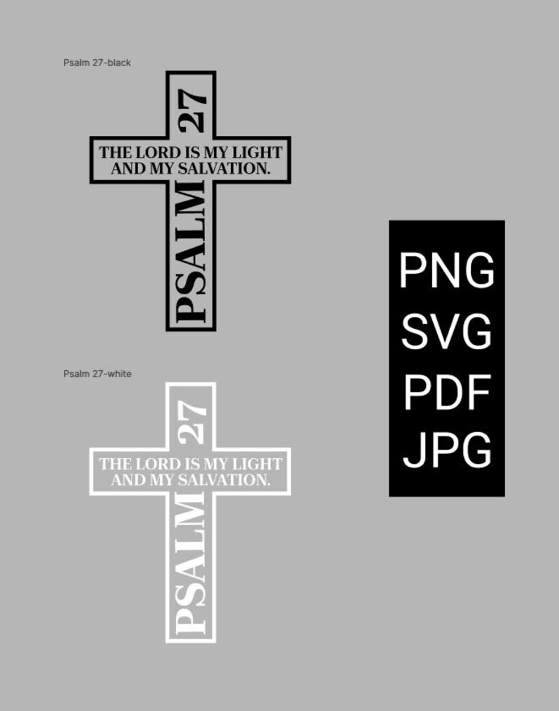 Psalm 27 Christian Printable Digital Design - the Lord is My Light and ...