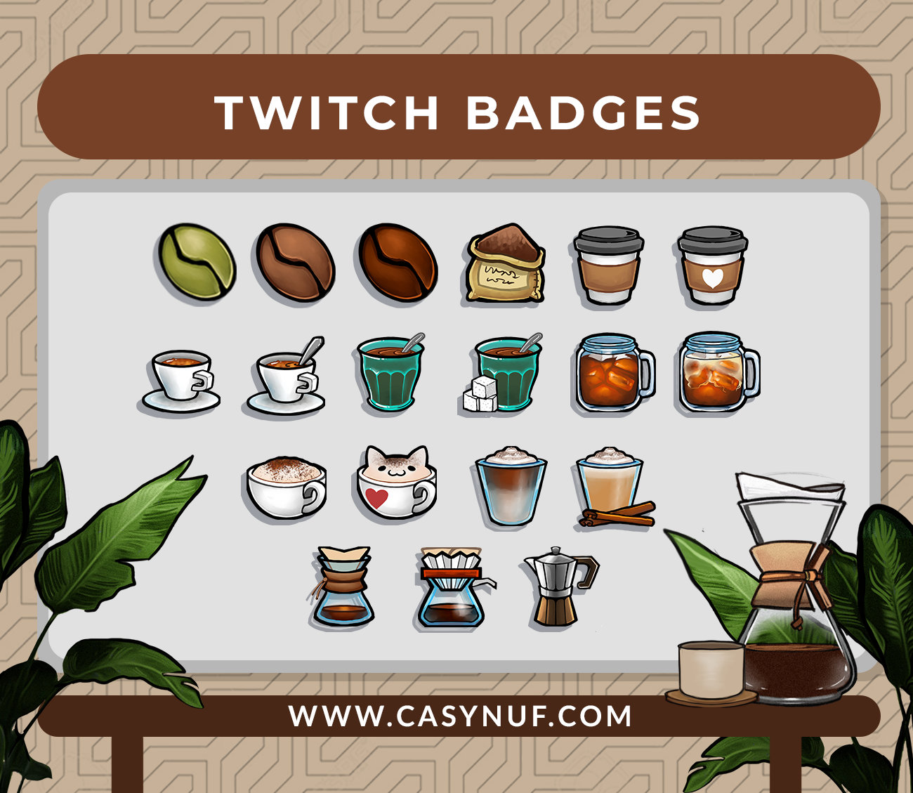 Coffee Sub or Bit Badges for Twitch Discord Youtube or Kick | Cute ...