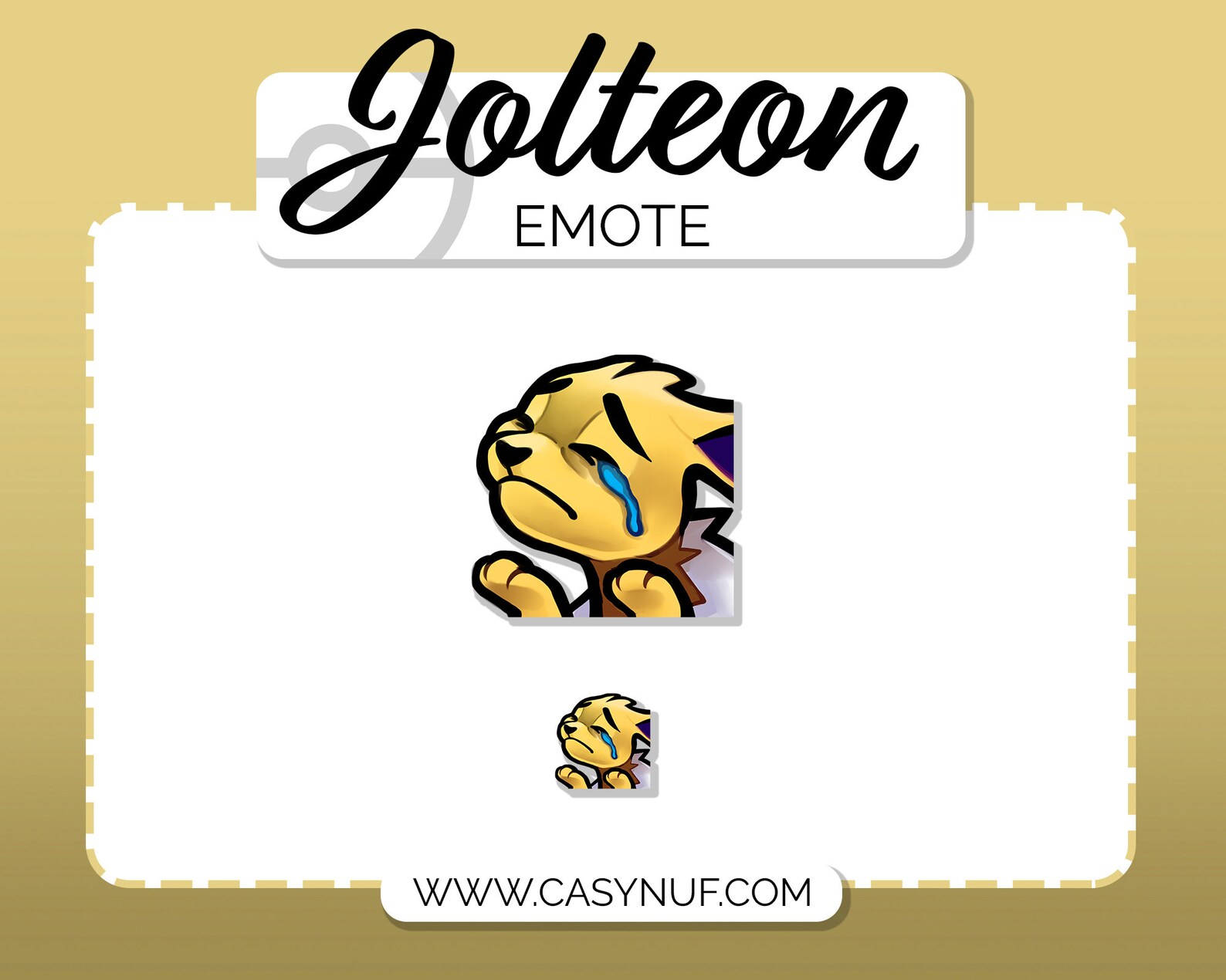 Jolteon Pokemon Emotes for Twitch, Discord, Youtube | Cry Sad Cute ...