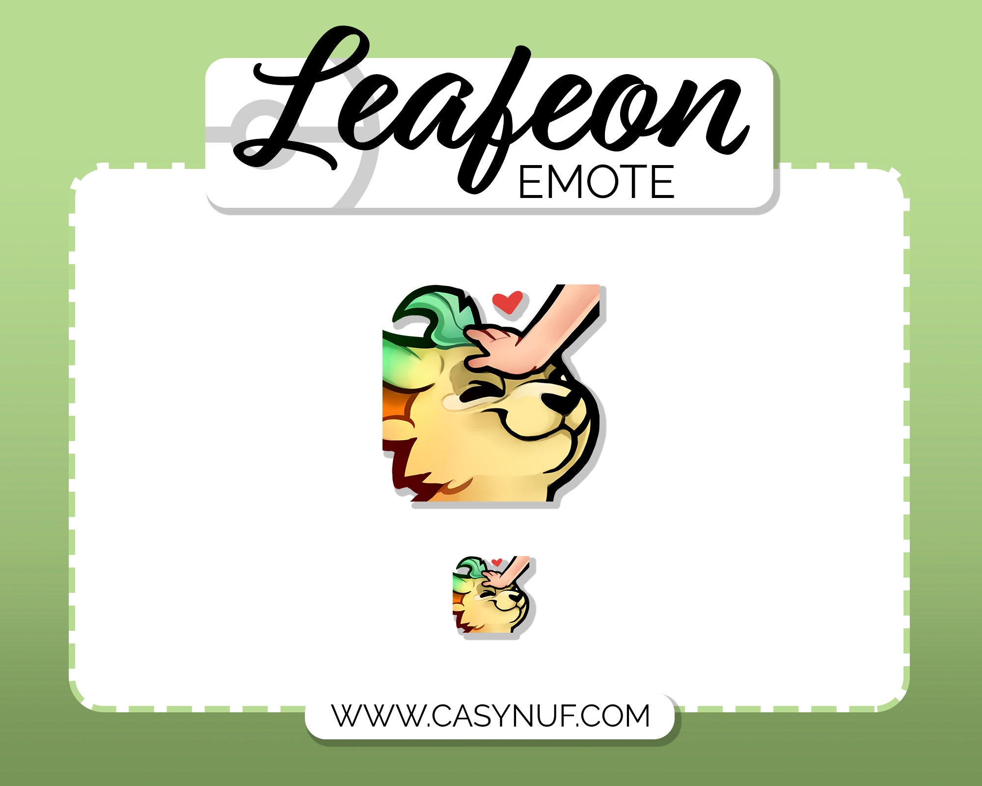 Leafeon Pokemon Emotes for Twitch, Discord, Youtube Pat Love Eevee Cute ...