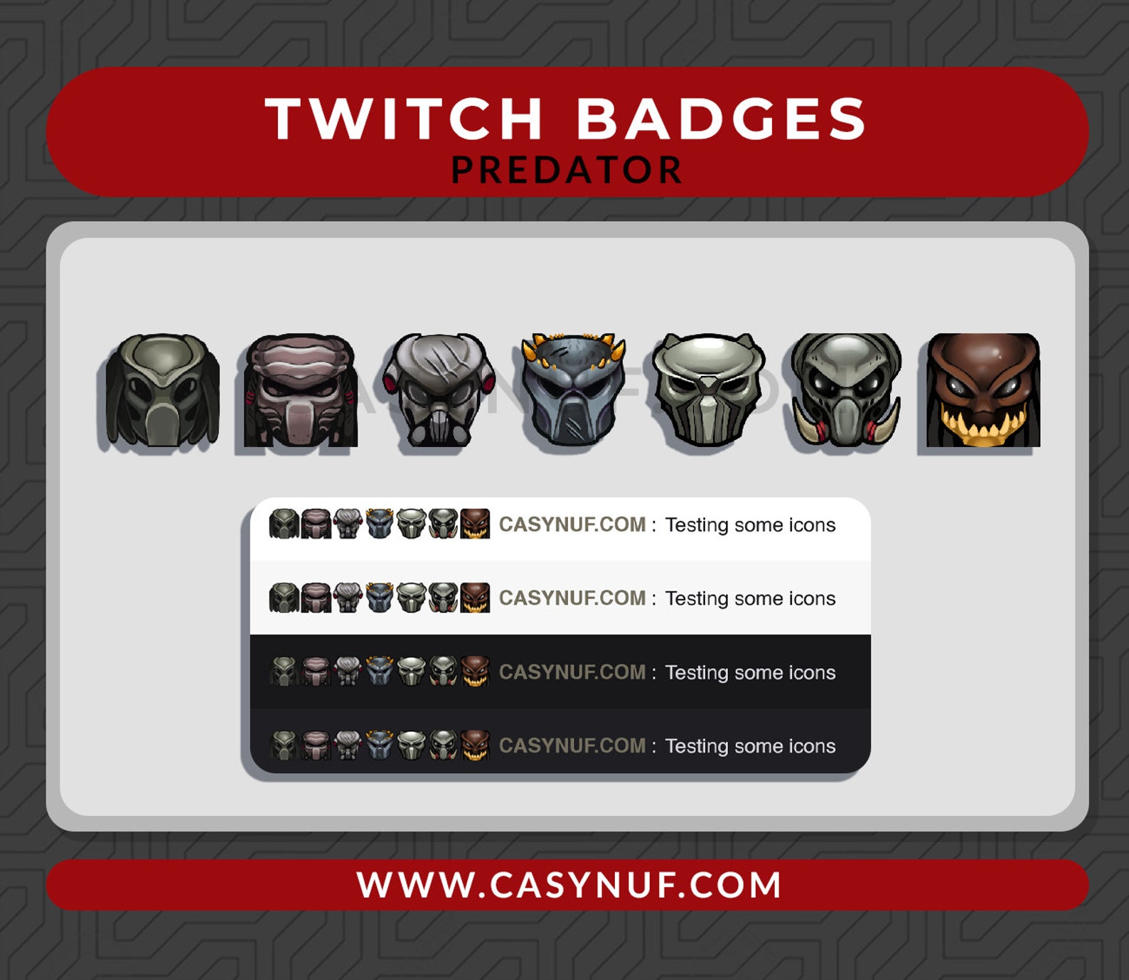 Predator Twitch Sub or Bit Badges | Premade Ready to Use - Etsy
