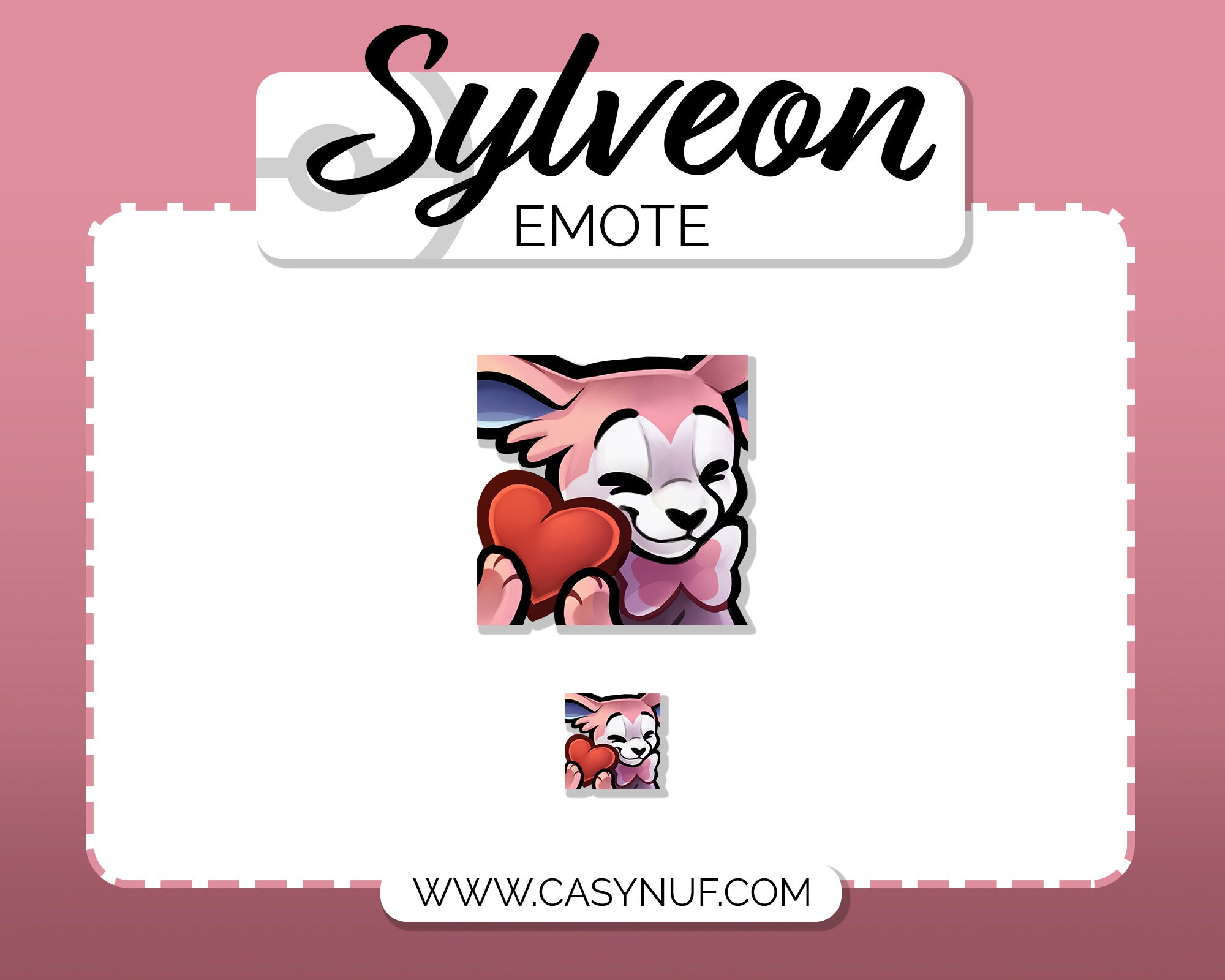 Sylveon Pokemon Emotes for Twitch, Discord, Youtube Love Heart Cute ...