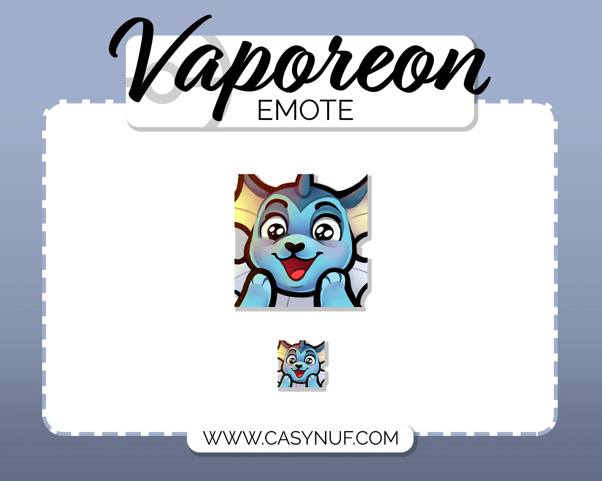 Vaporeon Pokemon Emotes for Twitch Discord Youtube wow Pog - Etsy
