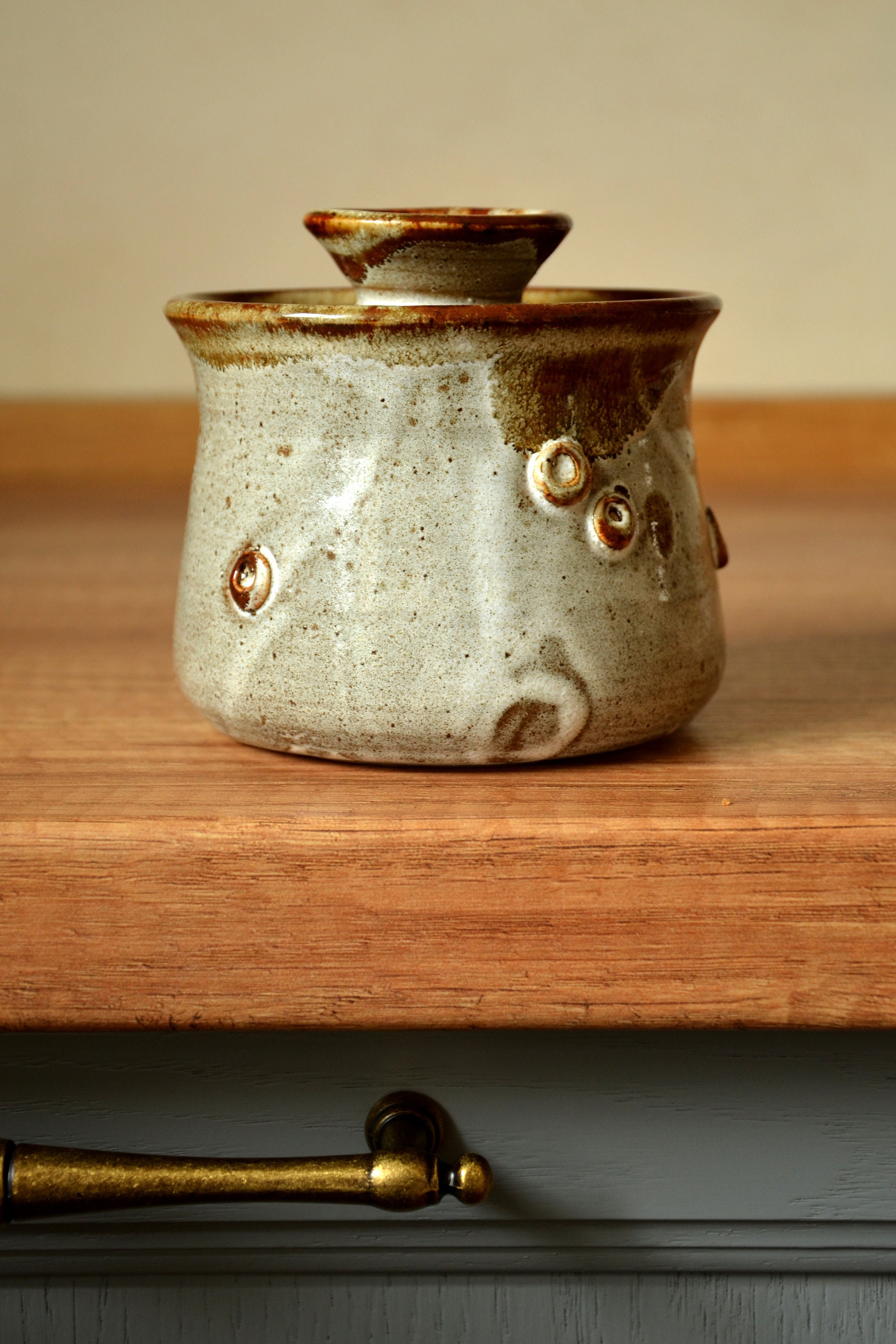 Pottery Butter Keeper With Lid French Butter Pot Whitegold - Etsy Canada
