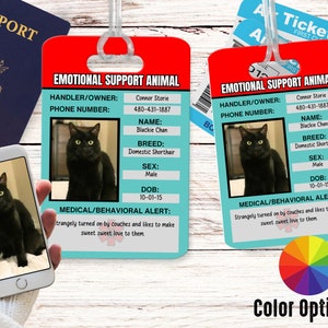 Custom Emotional Support Animal ID Tag, Personalized ESA Badge for Dogs ...