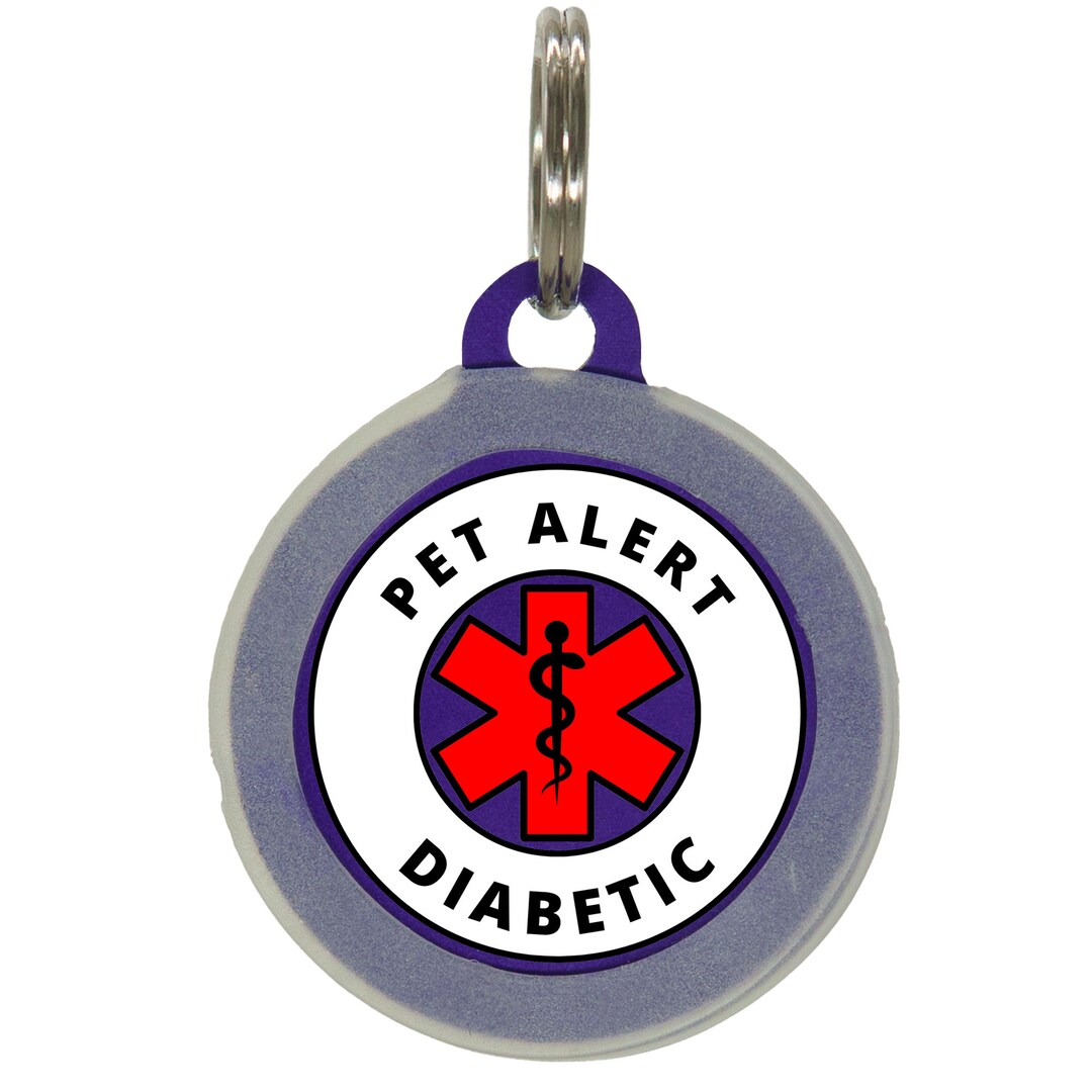 Diabetes Alert Colored Pet Tag, Diabetic Dog Tag Personalized, Custom ...