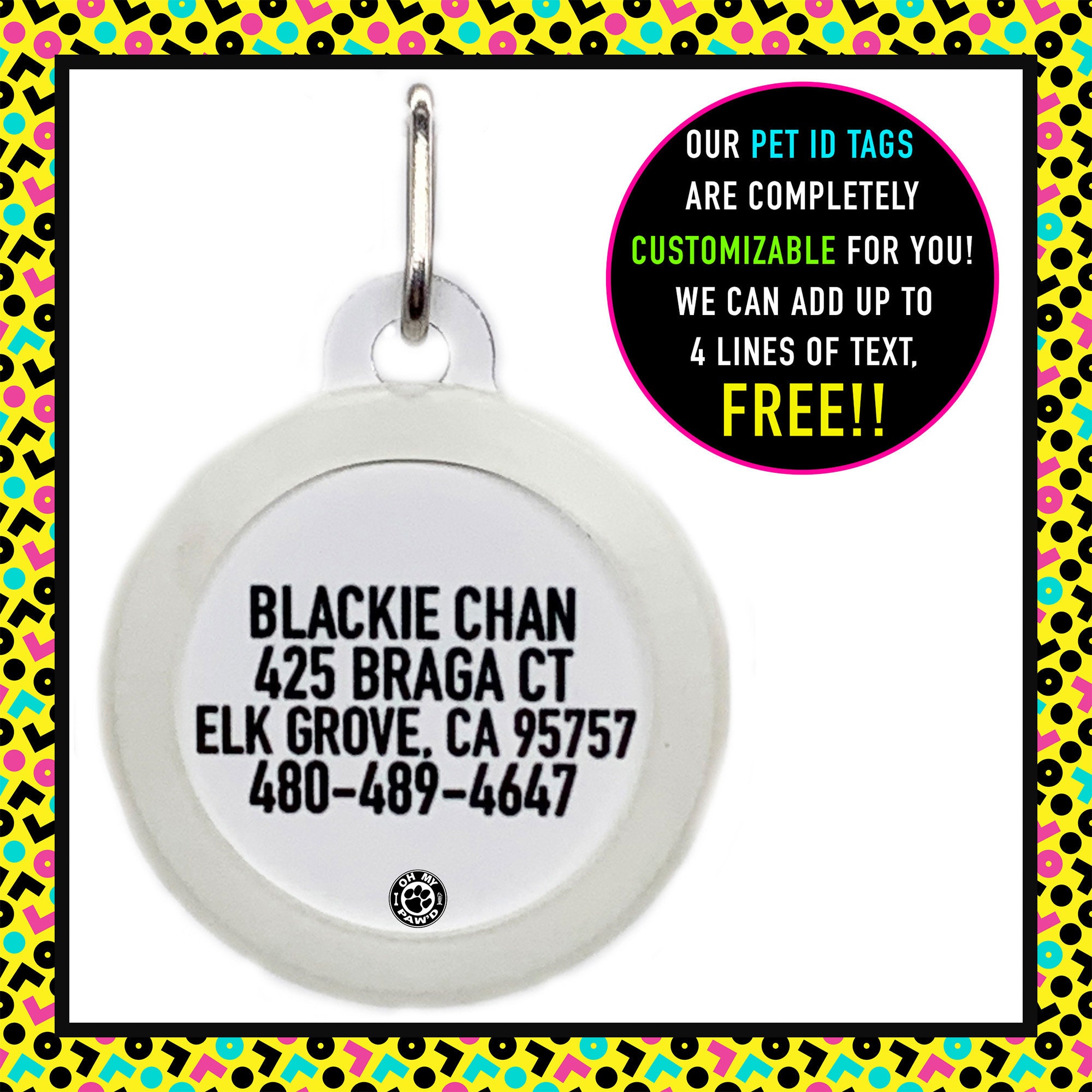Squirrel Chaser Dog ID Tag Circle Dog Tags With Address Two - Etsy