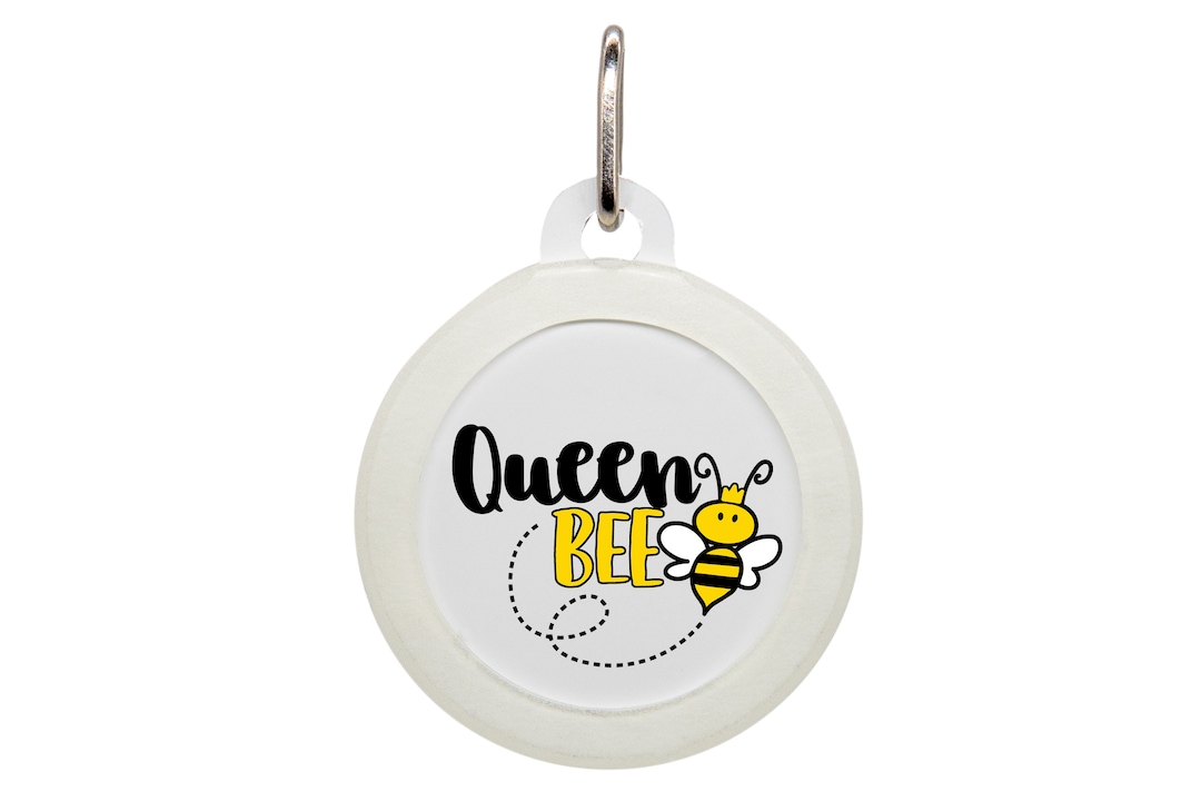 Queen Bee Pet ID Tag, Cute Custom Dog Tag, Engraved Cat Name Tag, Funny ...