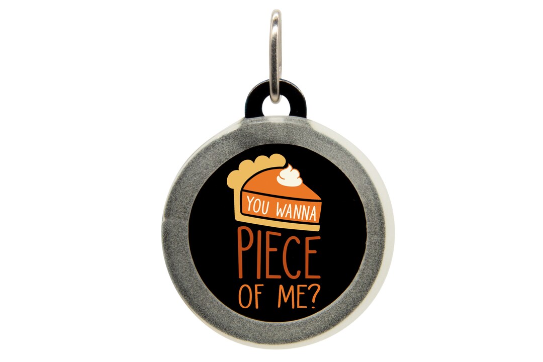 Pumpkin Pie Slice Fall Name Tag, Pie Person Dogs Thanksgiving Funny ID ...