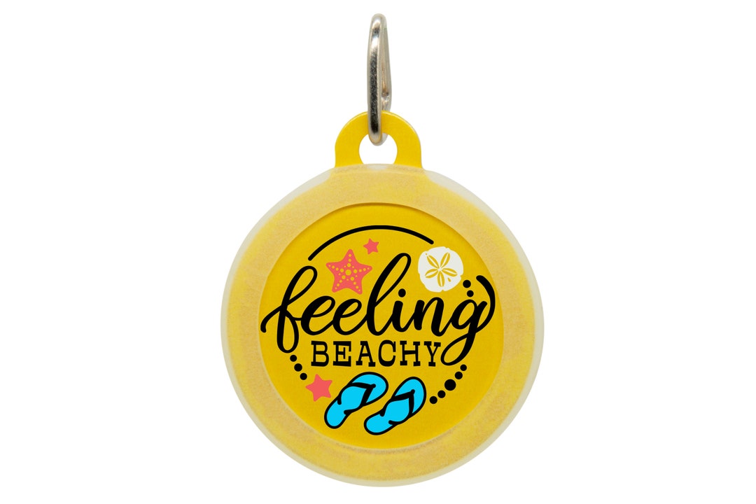 Feeling Beachy Pet Name Tag, Girl Dog Tag, Cute ID Tag, Lightweight Pet ...