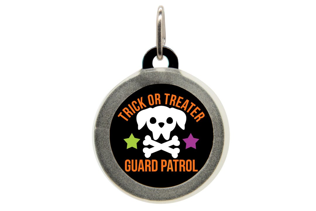 Trick or Treating Dog Name Tag for Dog, Halloween Pet ID Tag, Pet Tags ...