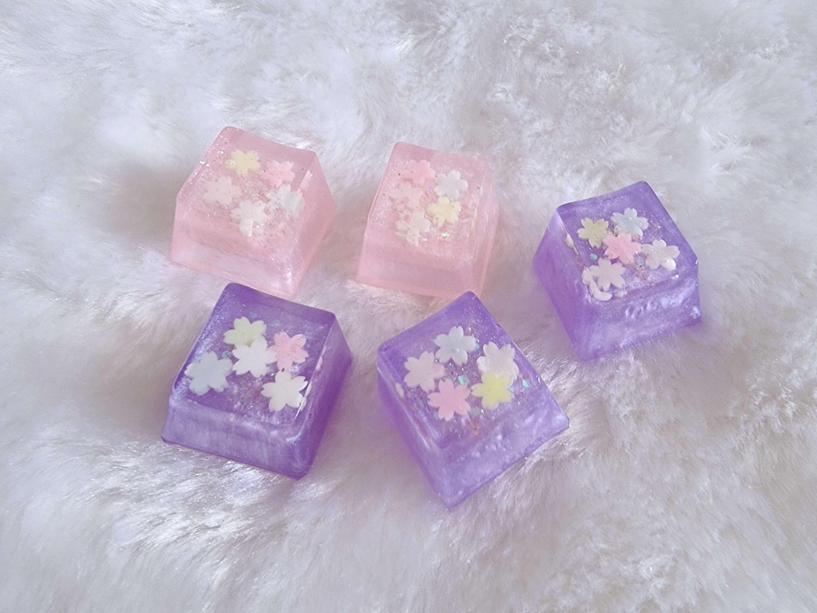 Sakura Cherry Blossom Artisan Resin Keycaps - Etsy
