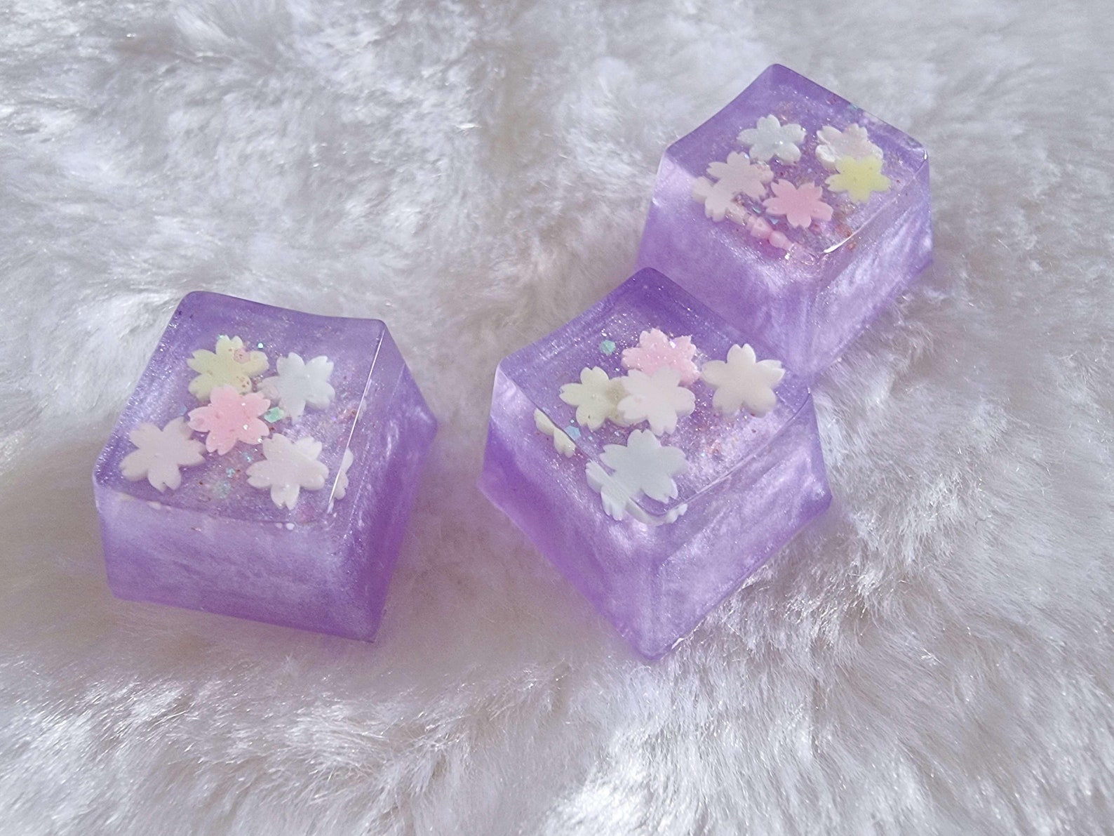 Sakura Cherry Blossom Artisan Resin Keycaps - Etsy