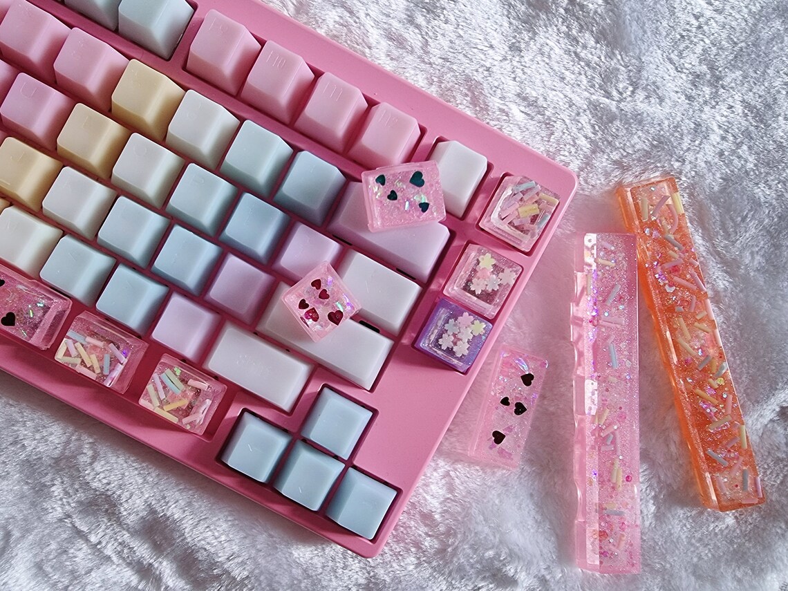 Sakura Cherry Blossom Artisan Resin Keycaps - Etsy