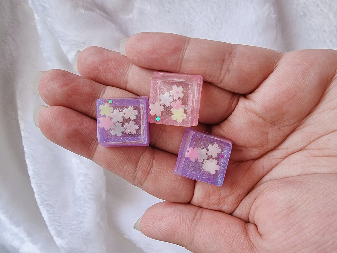 Sakura Cherry Blossom Artisan Resin Keycaps - Etsy