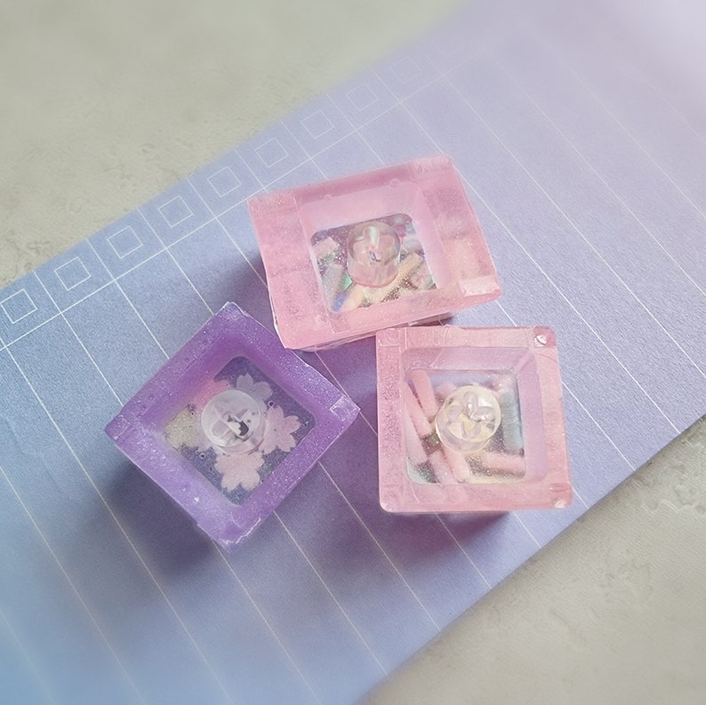 Sakura Cherry Blossom Artisan Resin Keycaps - Etsy
