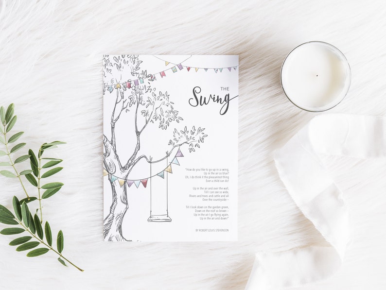 The Swing, Illustration (poem by Robert Louis Stevenson) - Etsy