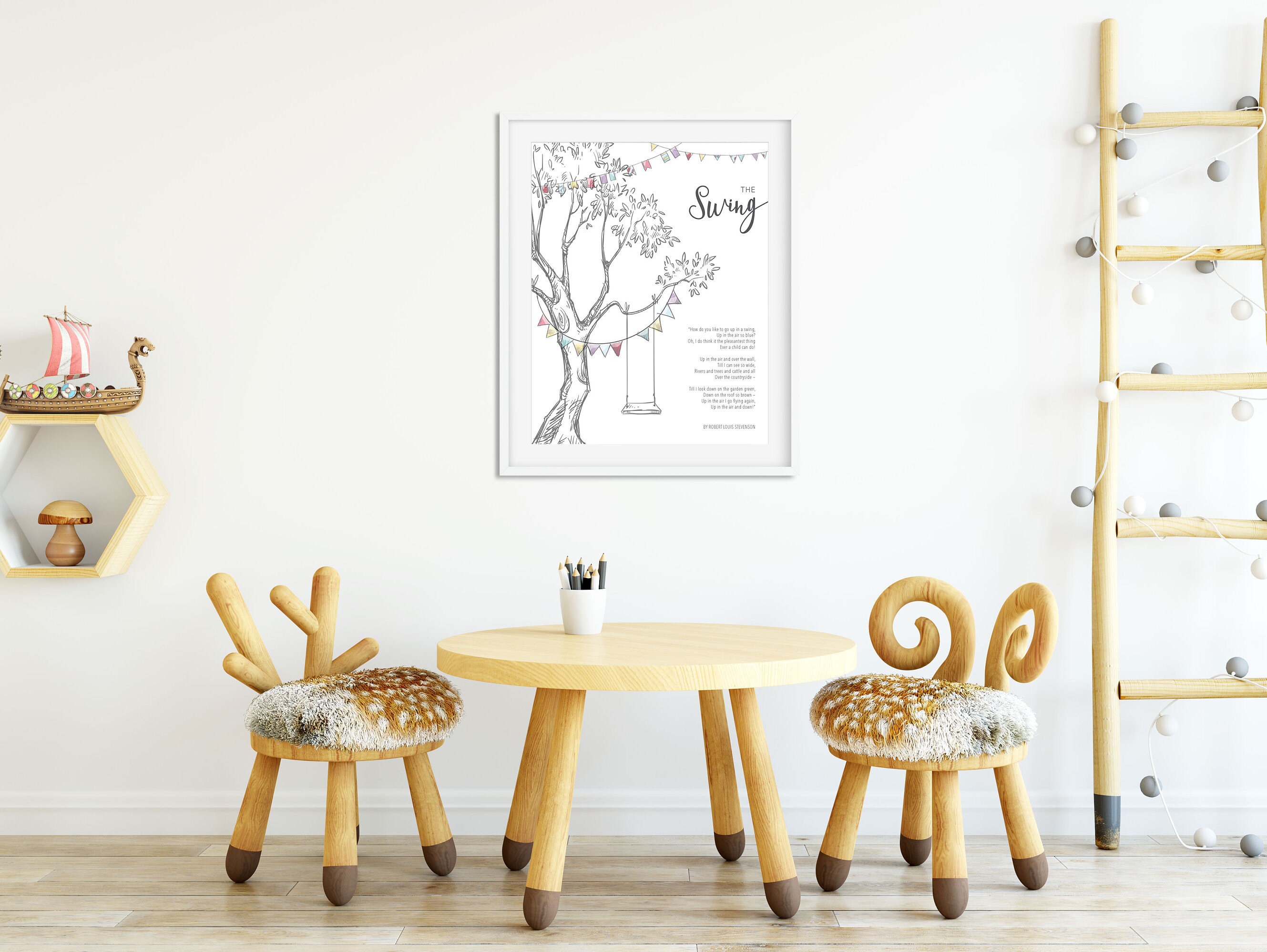 The Swing, Illustration (poem by Robert Louis Stevenson) - Etsy