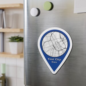 Custom City Die Cut Map Magnet Personalized for Moving Gift for ...