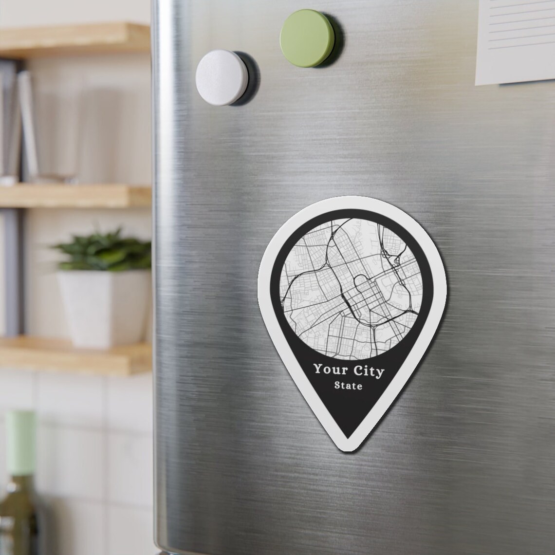 Custom City Die Cut Map Magnet Personalized for Moving Gift for ...