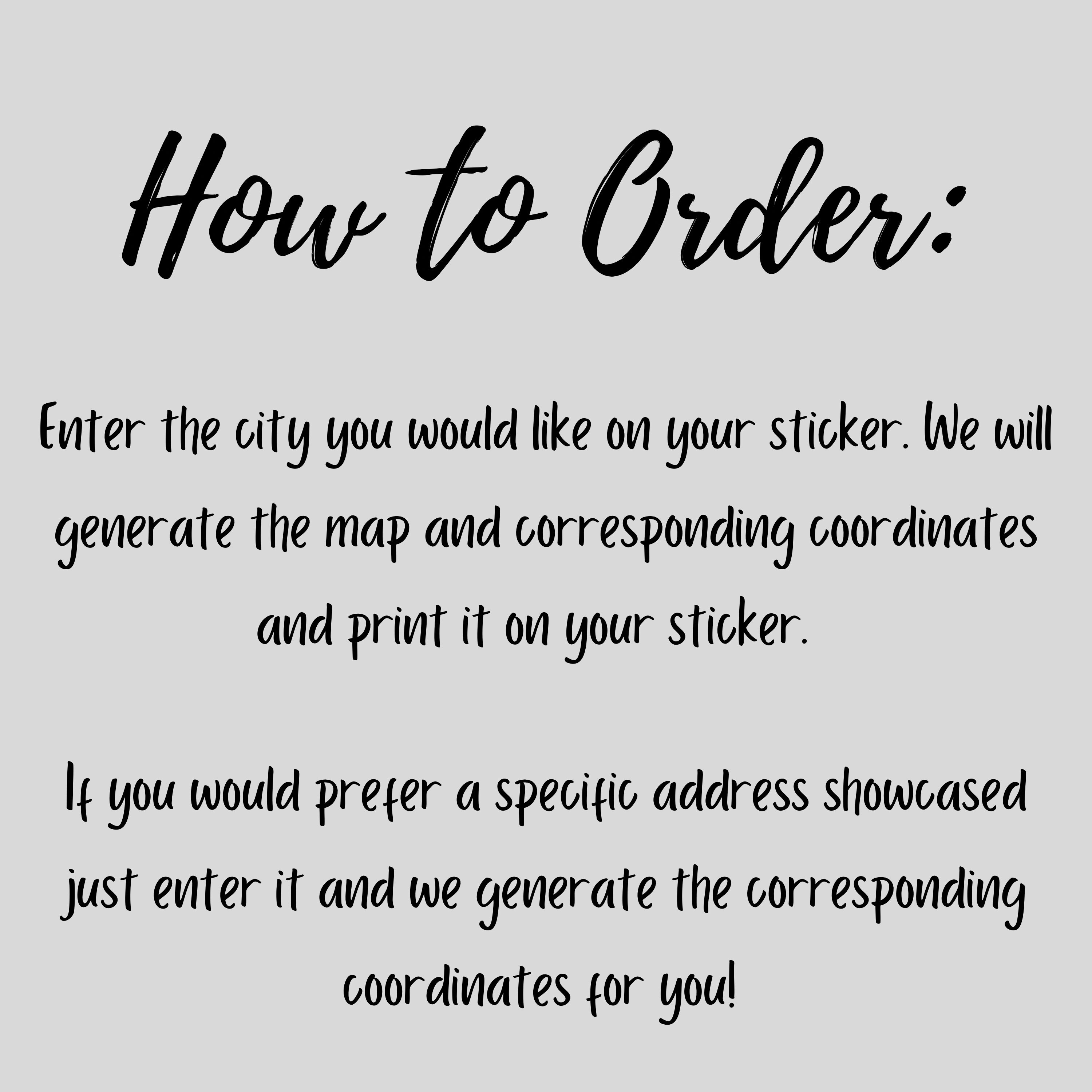 Custom Square Stickers City Map Art Gift Housewarming Present for New ...