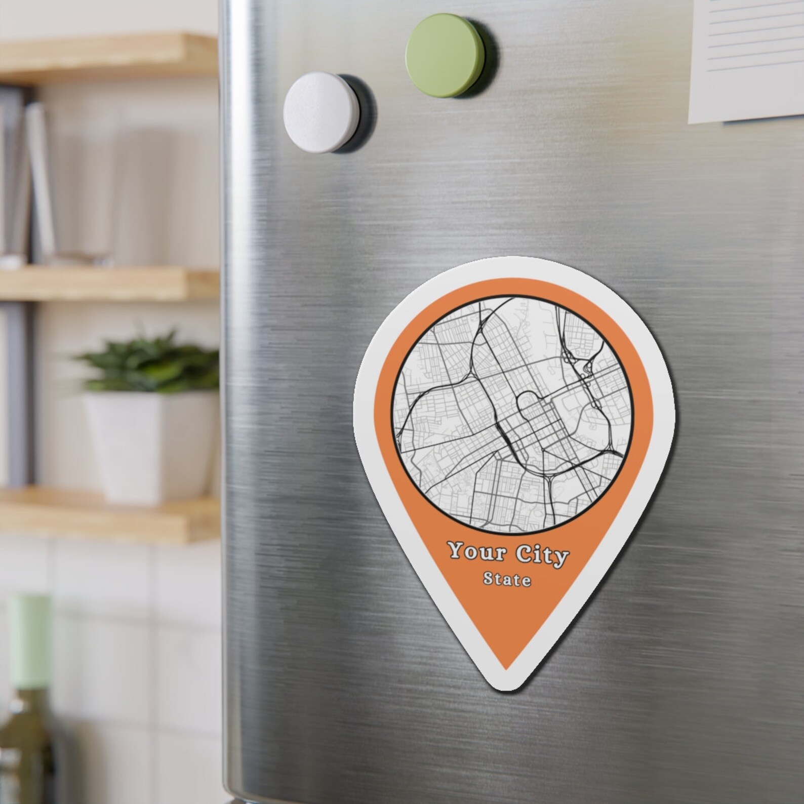 Custom City Die Cut Map Magnet Personalized for Moving Gift for ...