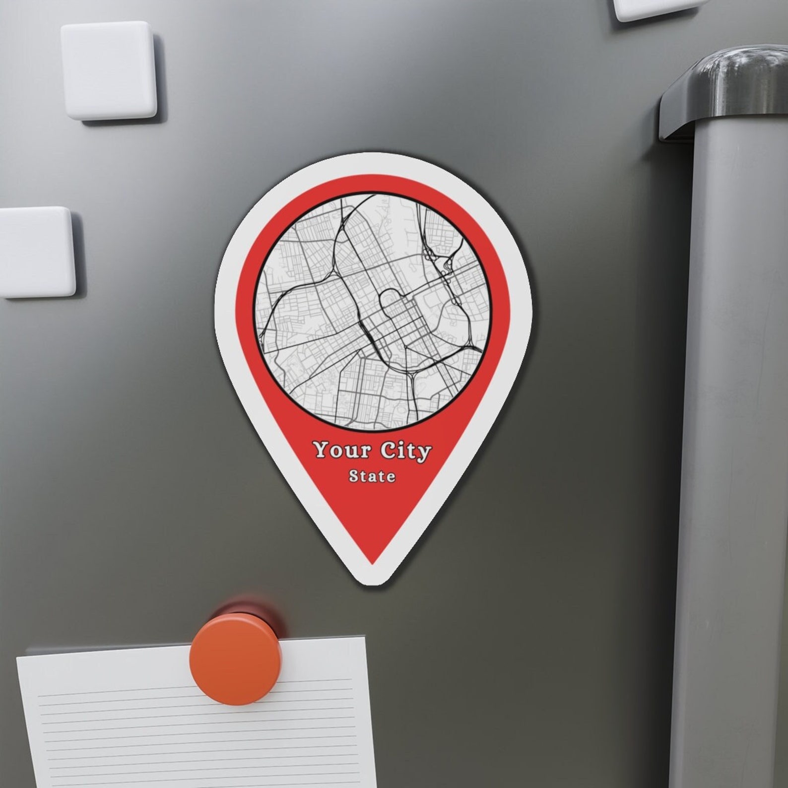 Custom City Die Cut Map Magnet Personalized for Moving Gift for ...