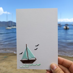 Sailing Boat Greeting Card / Sailing Boat Card / Sailing Fan Greeting ...