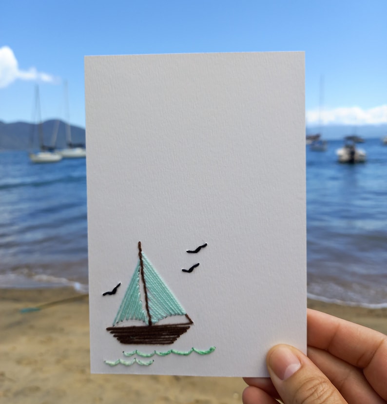Sailing Boat Greeting Card Sailing Boat Card Sailing Fan Greeting