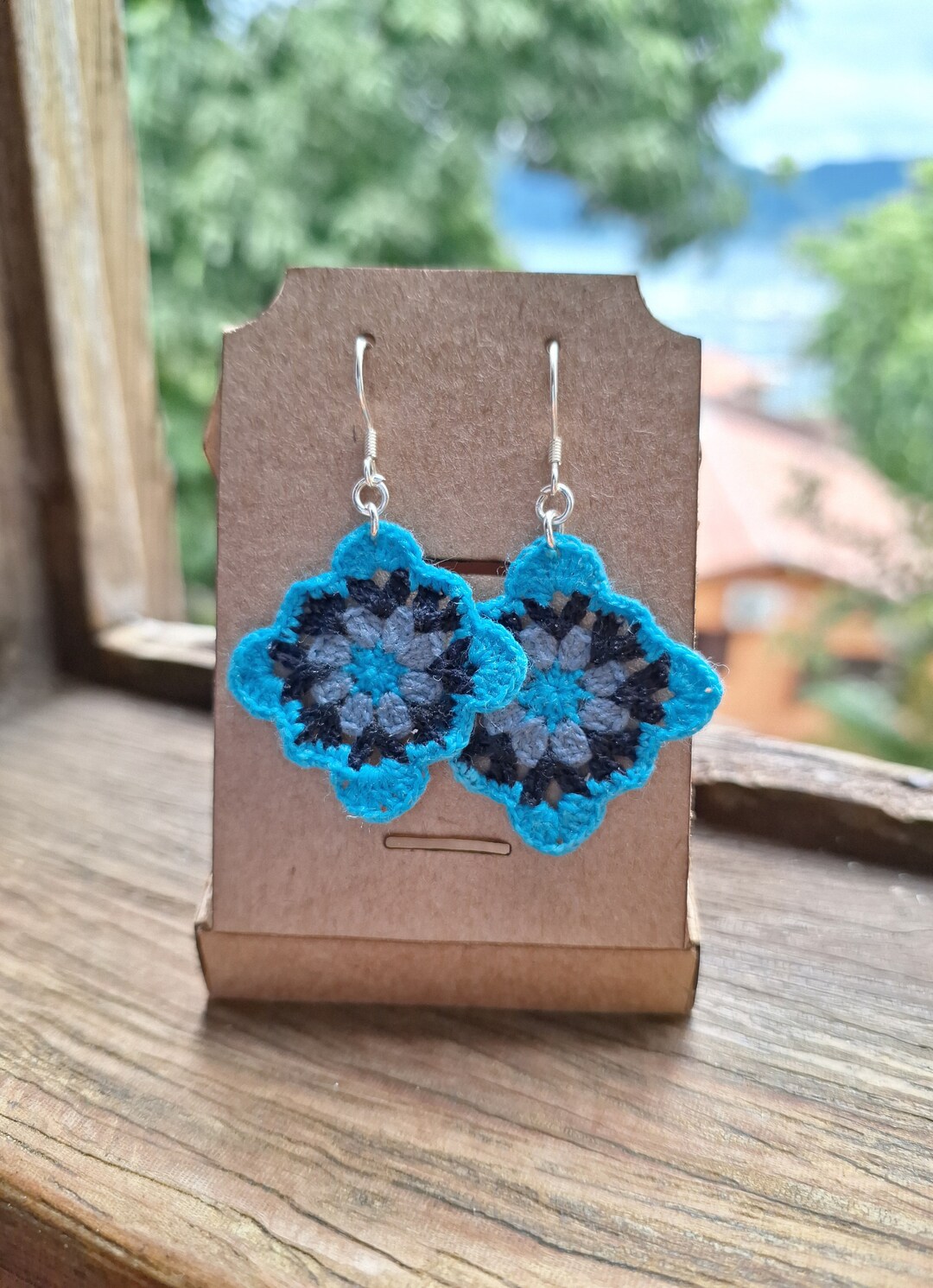 Micro Crochet Earrings, Sterling Silver Textile Jewellery, Microcrochet ...