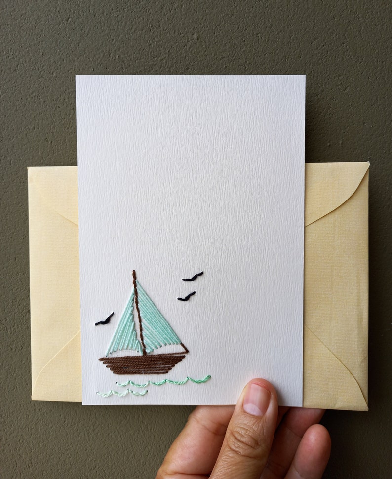 Sailing Boat Greeting Card / Sailing Boat Card / Sailing Fan Greeting ...