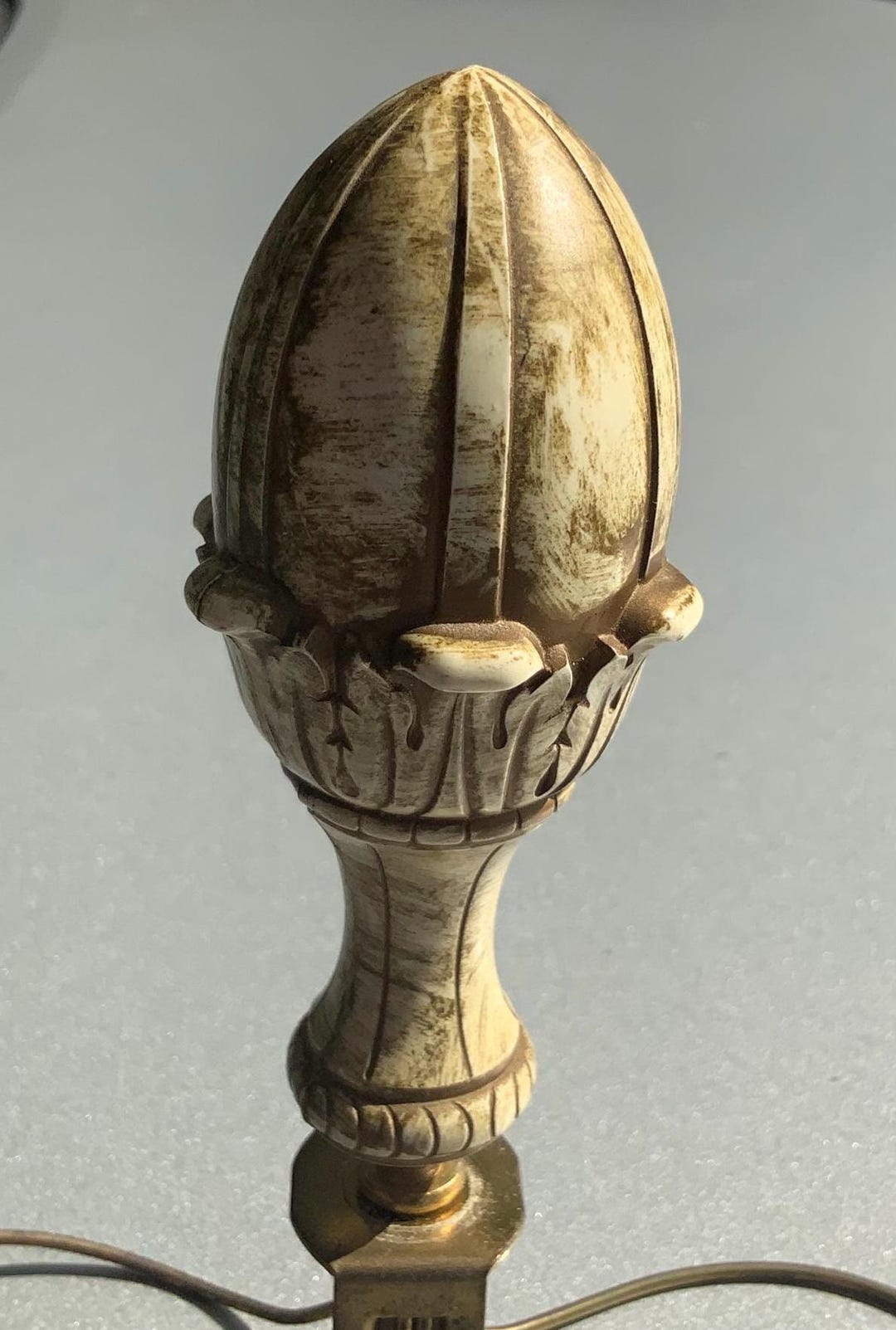 Acorn Shape Antique White Lamp Finial Topper 4” Free Shipping - Etsy