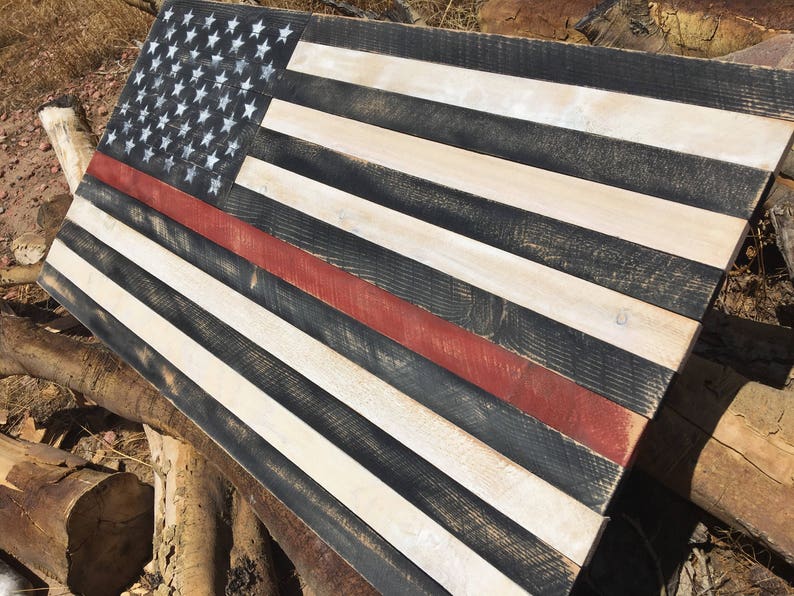 Firefighter Flag Firefighter Wood American Flag American Flag Art ...