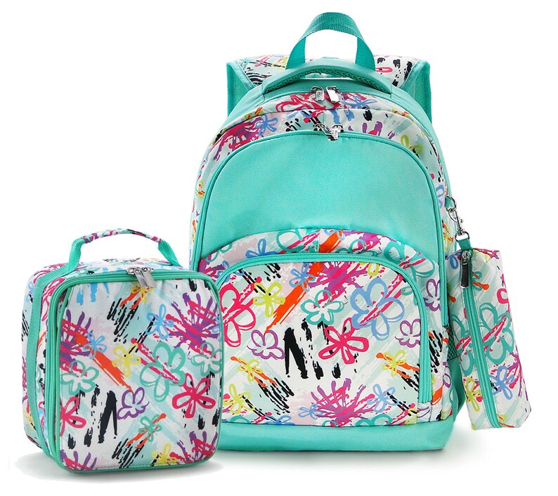 COMFORT BACKPACK with Pencil Case & Lunch box Painted Floral - Etsy.de