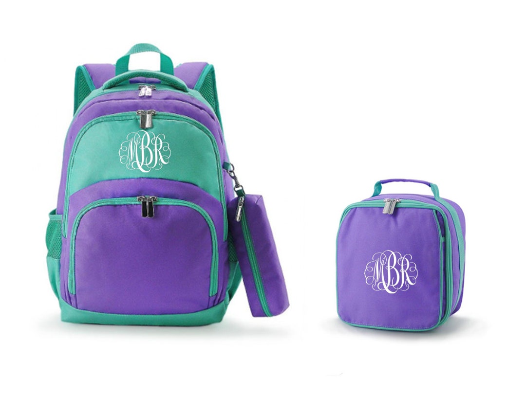 COMFORT BACKPACK With Pencil Case & Lunch Box- Purple/mint Ultra ...