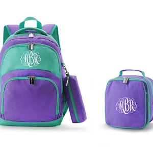 COMFORT BACKPACK With Pencil Case & Lunch Box- Purple/mint Ultra ...