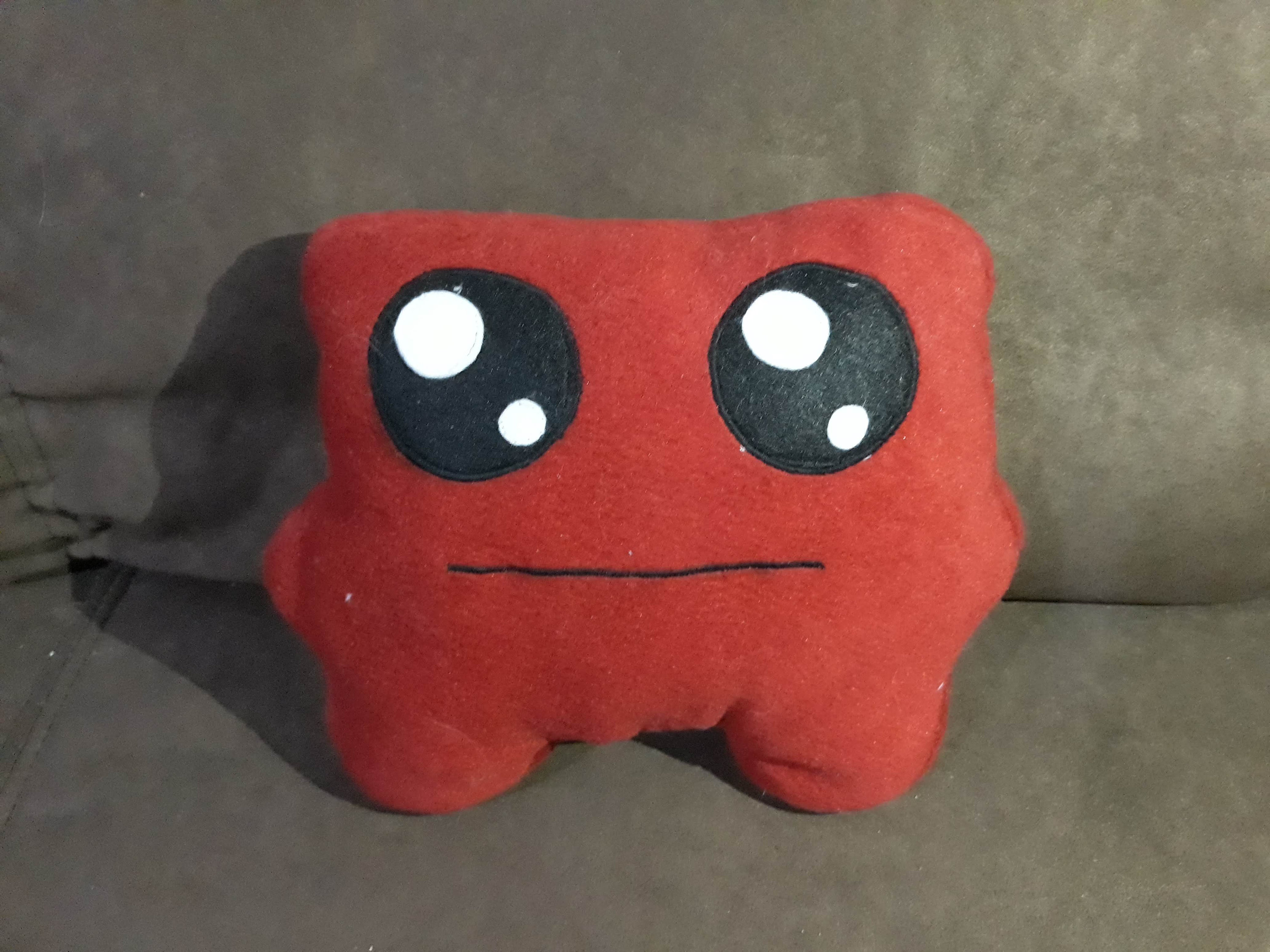 Handmade Super Meat Boy Plush, Fantasy Plush Eco Friendly, Ready to ...
