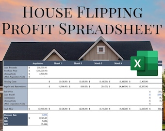 House Flip Cost Spreadsheet - Etsy
