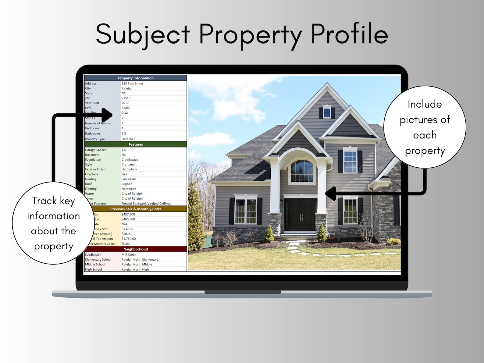 Real Estate CMA Spreadsheet Template for Excel and Google Sheets , Real ...