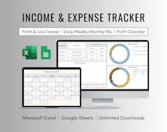 Small Business Tracker Income and Expenses excel Spreadsheet Template ...