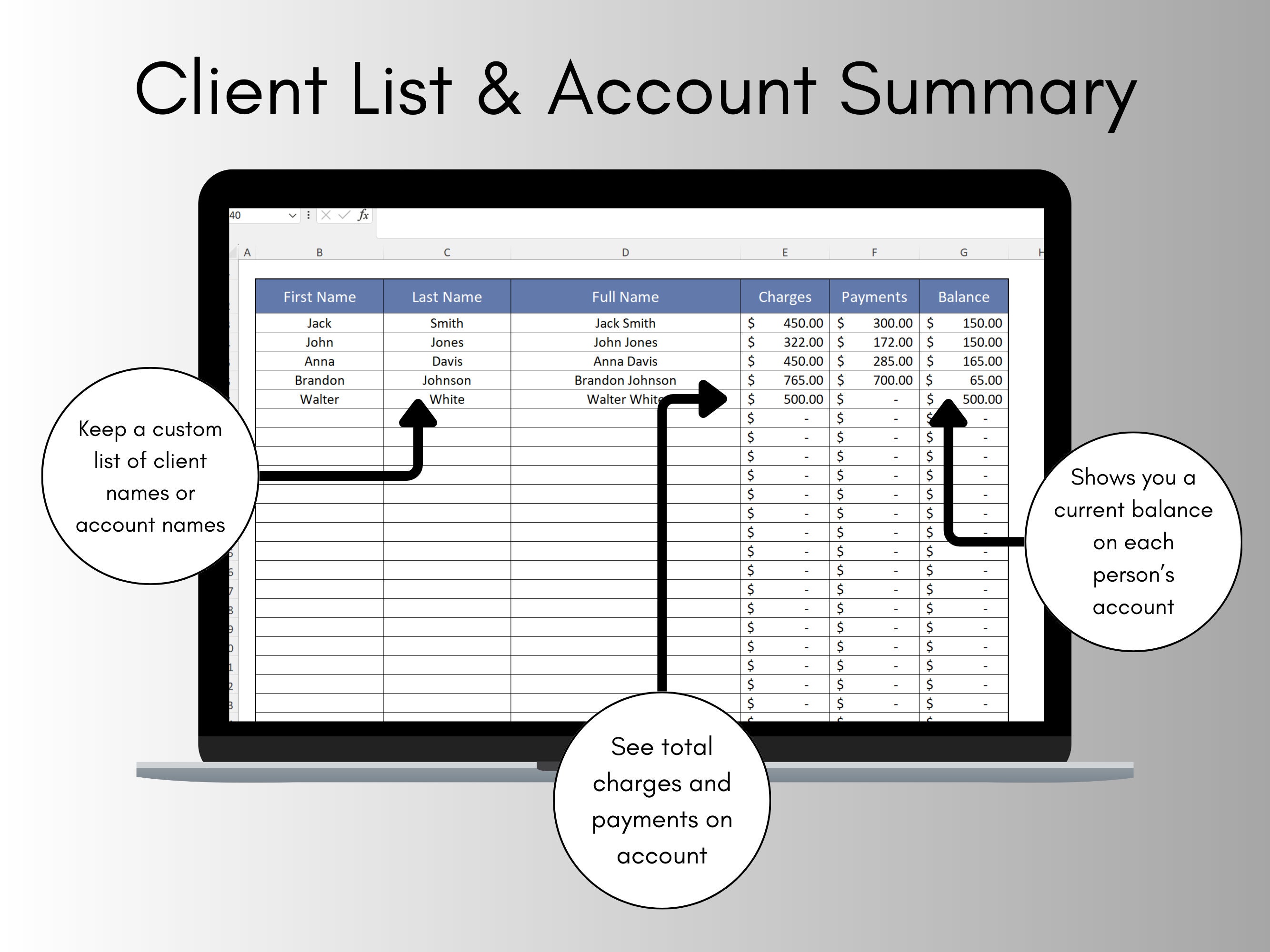 Billing Manager Spreadsheet Template for Excel and Google Sheets ...