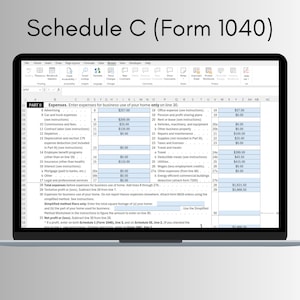 Schedule C Accounting and Bookkeeping Spreadsheet for Excel and Google ...